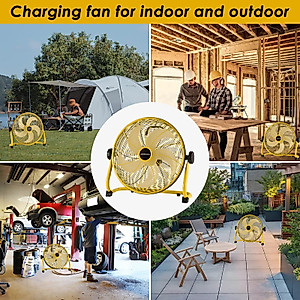 Rechargeable Floor Fan,31Speeds Super Quiet Air Circulation Cordless Outdoor Fan with Remote Control,16'' Portable 15000mAh Battery Operated Fan,High Velocity Floor Fan for Camping Travel Industrial