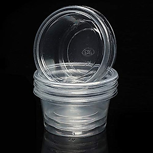 Fuongee Small Gecko Food and Water Cups Plastic Feeder Cups, 100 Pack Feeding Bowls for Gecko Lizard and Other Small Pet, Capacity 1 oz