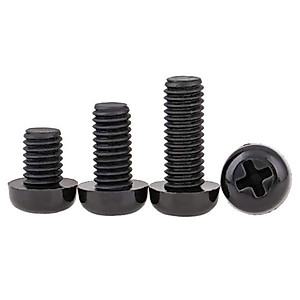 M8 / 8mm Black Nylon Pan Round Head Phillips Screws Plastic Machine Screws (10Pcs, M8 x 35 mm)