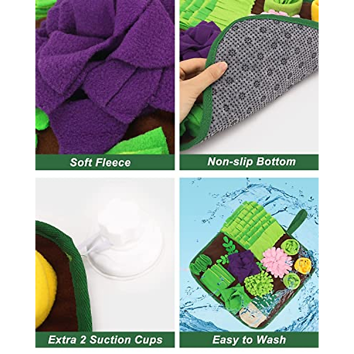 CiyvoLyeen Succulent Snuffle Mat for Dogs Small Pets Treat Toy, Dog Enrichment Toys, Dog Puzzle, Slow Eating Mat, Foraging Mat for Rabbit Cat Pig, Stress Relief Puppy Gift, for Pet