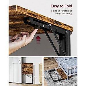 Vantic 31.5" Folding Desk, Foldable TV Tray Table for Eating on Couch, Extra Large TV Dinner Trays, Portable Fold Computer Writing Desk Table for Home Office, Rustic Brown