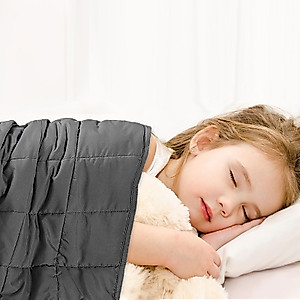 CODUM Weighted Blanket for Kids 40"x60" 5 lbs Cooling Blanket for Sleepers, Soft Material Blanket with Premium Glass Beads for All-Season, Grey