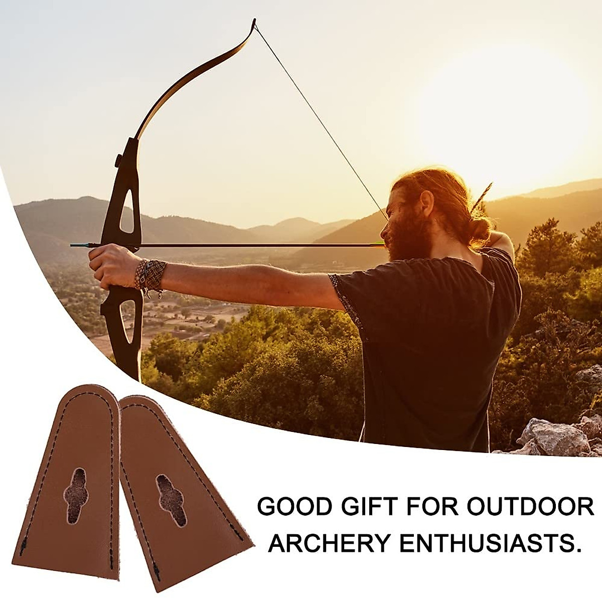 MiOYOOW 2PCS Recurve Bow Tip Protector, Foldable Recurve Tip Guard Protector Bows Accessory for Recurve Bow