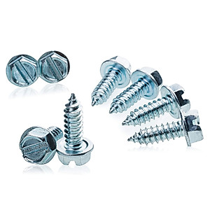 Au-ve-co 1000 Bulk Zinc Plated License Plate TAG Screws Hex Head Car Dealer Lot Self