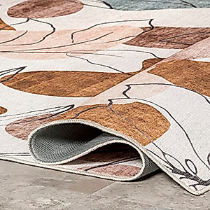 nuLOOM Deisy Abstract Floral Machine Washable Indoor/Outdoor Area Rug, 8' x 10', Multicolor