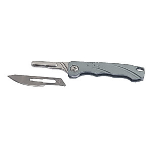 Tungyi Daily Pocket Folding Utility Knife with 10 Replaceable Quick Change Blades, Ultra Compact and Lightweight (Grey)