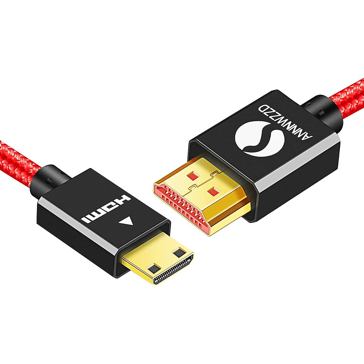 ANNNWZZD LinkinPerk Mini HDMI to HDMI Cable 3 Foot,High-Speed Mini-HDMI Supports Full 1080P Ethernet 3D and Audio Return (3FT)