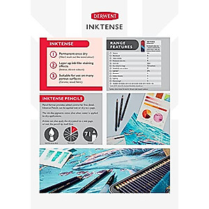 Derwent Inktense Pencils Tin, Set of 24, Great for Holiday Gifts, 4mm Round Core, Firm Texture, Watersoluble, Ideal for Watercolor, Drawing, Coloring and Painting on Paper and Fabric (0700929)