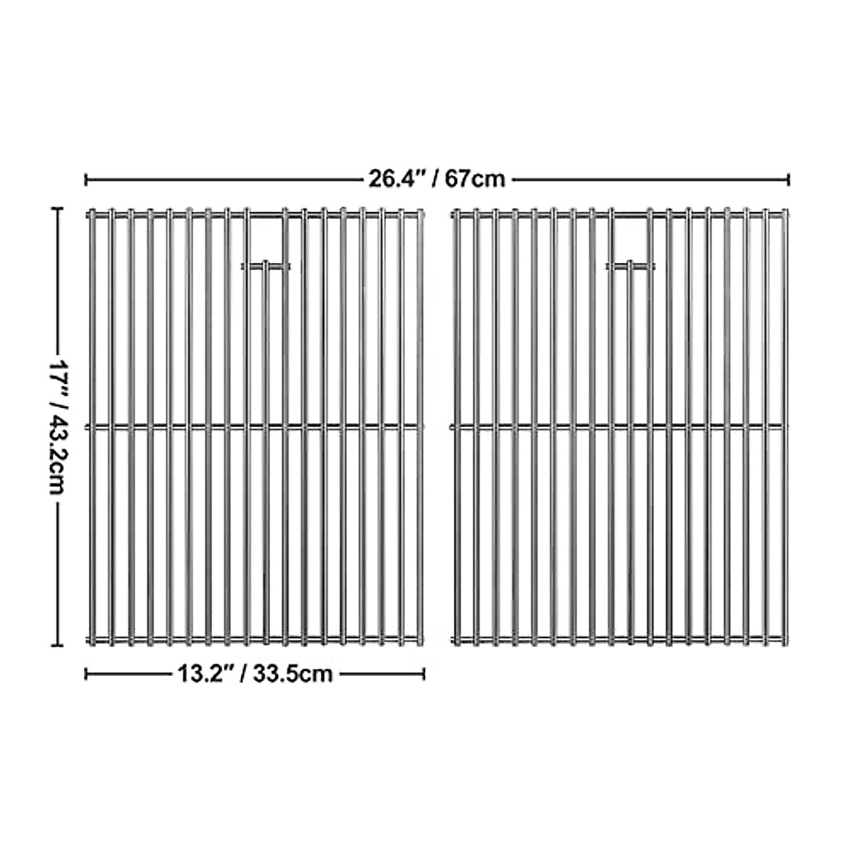 JCLMER Cooking Grates for Home Depot Nexgrill 720-0830H 720-0830D, 720-0783E, 720-0783C 720-0670C, Grill Grates Replacement Parts for Nexgrill 720-0888 720-0888N 4 Burner (Stainless Steel)
