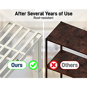 TEMSTE Expandable Under Sink Organizers and Storage,Bathroom Under the Sink Organizer Kitchen, Under Sink Shelf with 2 Removable Hooks, Undersink Organizers with EXPANDABLE HEIGHT DEPTH & WIDTH, White