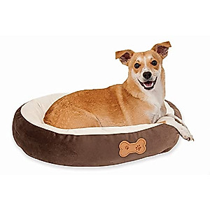 Petmate 290206 Aspen Pet Oval Cuddler Pet Bed, 20" x 16", Chocolate Brown