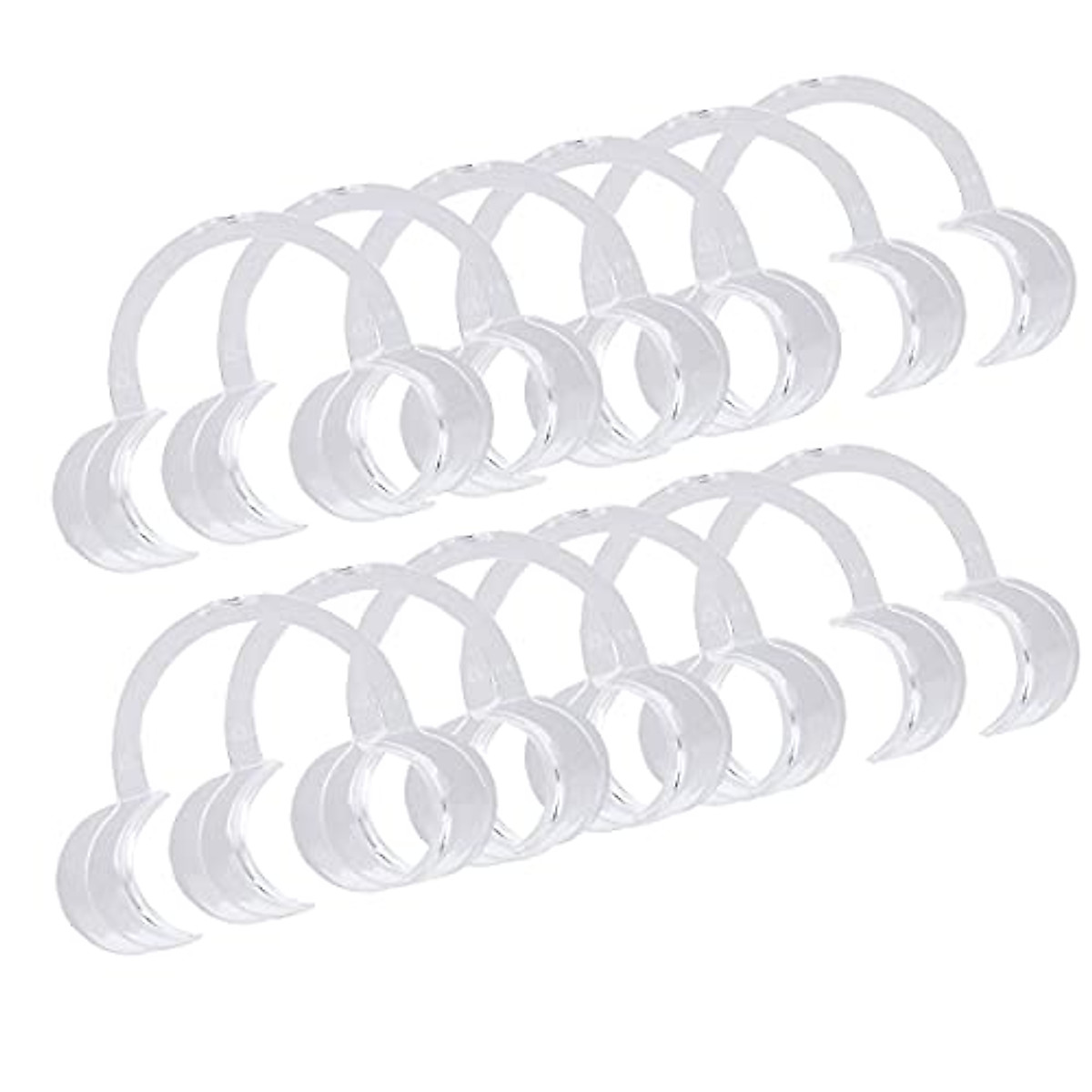 10 Pieces (Size M) C-Shape Cheek Retractor, Disposable Mouth Opener for Dental Teeth Whitening Mouth Guard or Speak Out Game (M, White)