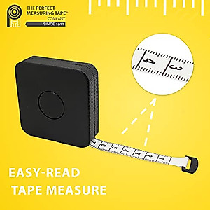 Perfect Measuring Tape - Extra Long (120 inch) Tailor's Flexible Measuring Tape. Retracting, Double Sided Tape - Inches to 120 and Metric to 3m (Model SR18) Black