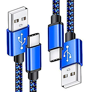 2PACK 6FT C-Type USB Charger Cable 3A Speed USB A to USB C Charging Cord for Samsung Galaxy A01 A10 A10E A11 A20 A21 A20E A20S A21S A30 A30S A50 A51 A70 A71, M21 M31, S20 S10 S10E Plus
