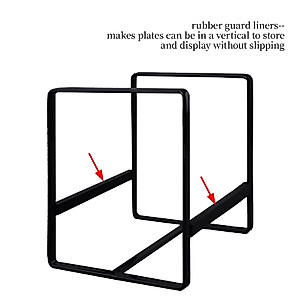 CUKE2BEET 3PCS Metal Plate Holder Organizer, Vertical Plate Rack Dish Organizer for Cabinet,Dish Storage Rack Drying Rack for Cupboard (1 Large and 2 Small, Black)