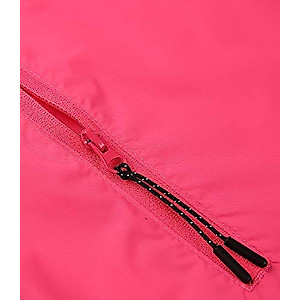 Outto Women's Cycling Jacket Convertible UPF50+ Windproof with Zip Off Sleeves(Medium,Pink)