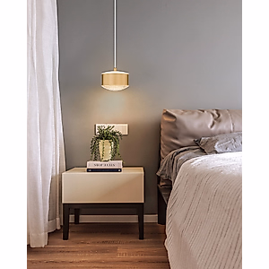 Ken & Ricky Gold LED Pendant Light Fixture, Mini Globe Hanging Light, Modern Island Lights for Kitchen Entryway Dinning Room Bathroom Bedroom - 1 Pack