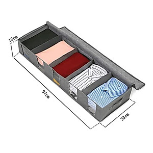 HAN SHENG 2 Pcs Zipper Under Bed Storage Bags Containers Clothes Storage Organizer Zippered Organizer Bags Foldable Underbed Storage Organizers with Clear Window for Bedrooms