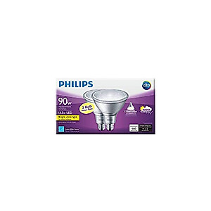 Philips LED Indoor/Outdoor Classic Glass Non-Dimmable PAR38 40-Degree Flood Light Bulb: 900-Lumen, 3000-Kelvin, 11-Watt (90-Watt Equivalent), E26 Base, Bright White, 8-Pack