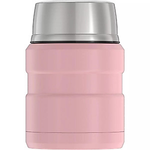 THERMOS Stainless King Vacuum-Insulated Food Jar with Spoon, 16 Ounce, Matte Rose