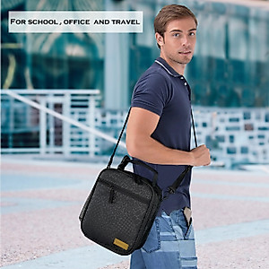 SIBOFUEGO Insulated lunch Box for Men Women - Cute Reusable Lunch Bag for Adult ，Small Lunchbox with Adjustable Shoulder Strap, Durable Cooler Tote Bag for Work Office Picnic Beach (Black Leopard)