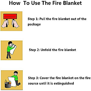Mata Leon Fire Blankets Fiberglass Retardant Blanket - 3.3x3.3ft Square Fire Suppression Tool Emergency Survival Kit Durable for Accidental Safety for Home Office Fireplace Car Kitchen(2 Packs)
