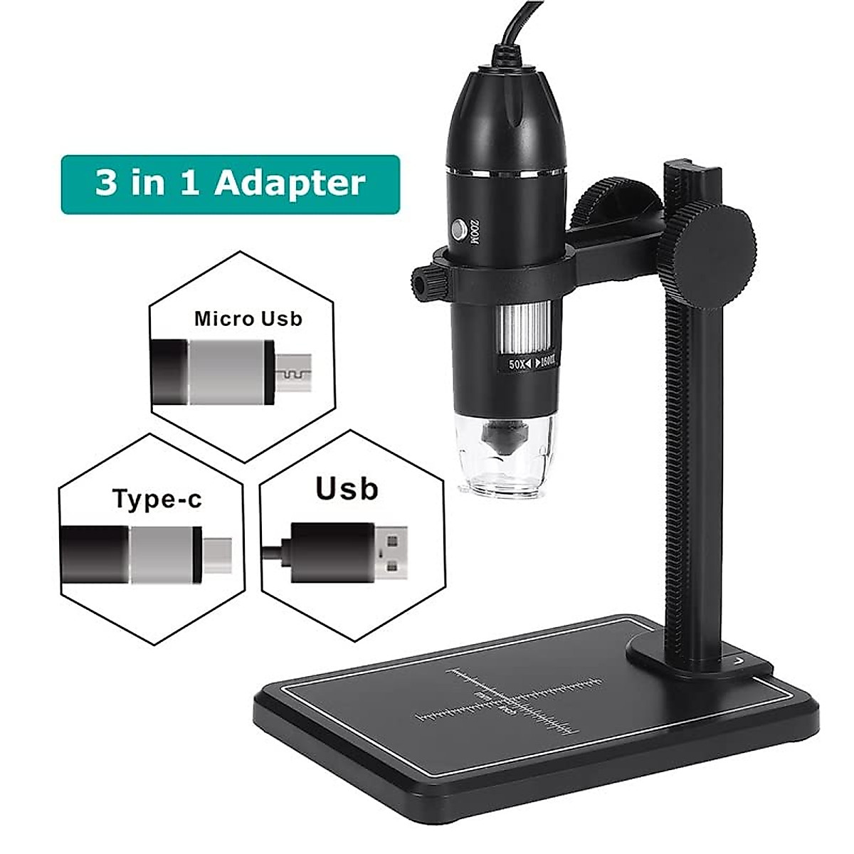 Handheld Digital Microscope Accessories 1600X USB Digital Microscope 8 LEDs 2MP Electronic Microscope Zoom Camera Magnifier Lift Stand Adapter Microscope Accessories