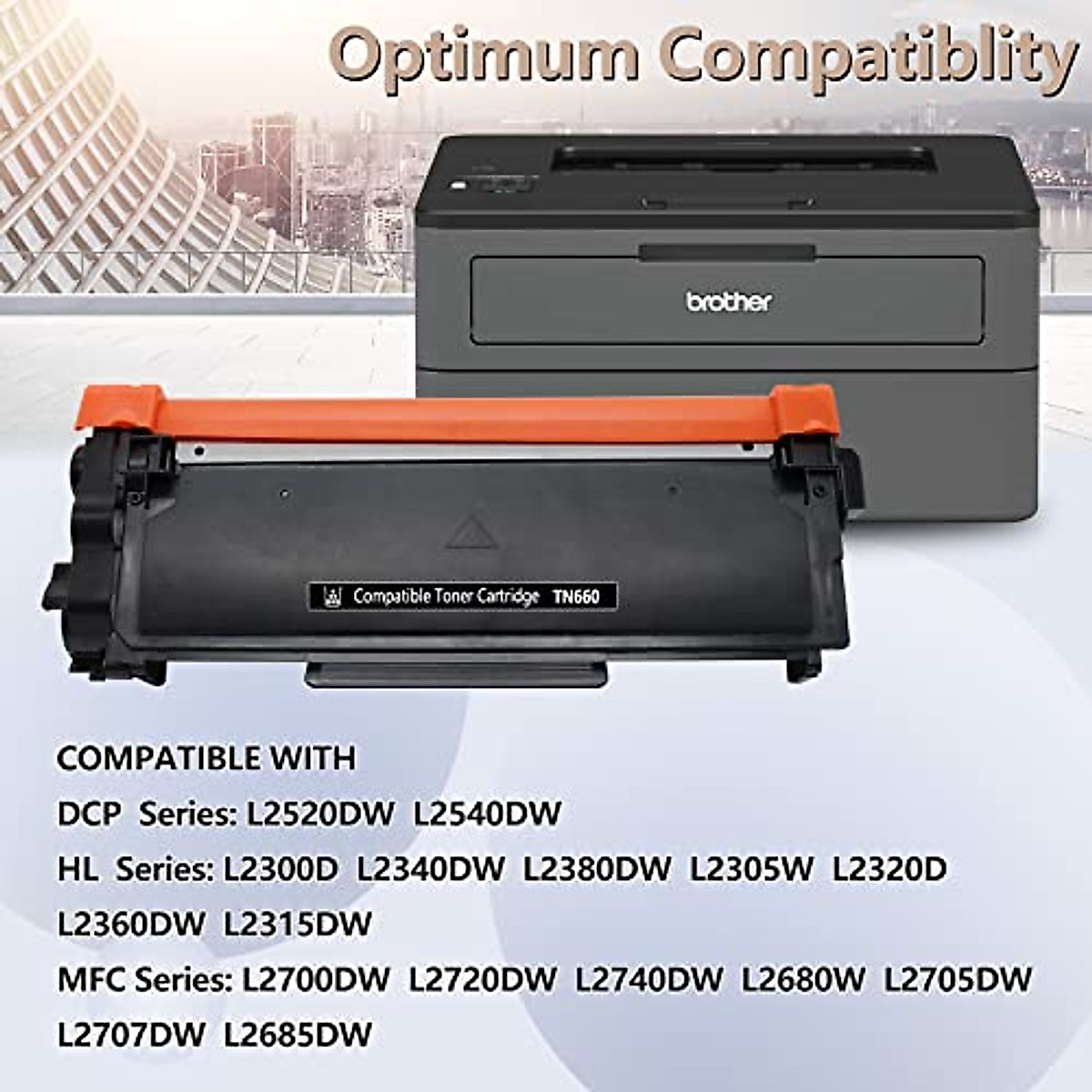Drprint TN660 Toner Cartridge,Compatible for Brother TN 660 TN-660 TN630 TN-630 Toner, Use with Brother MFC-L2700DW MFC-L2740DW HL-L2300D HL-L2380DW HL-L2320D DCP-L2540DW Printers ,High Yield
