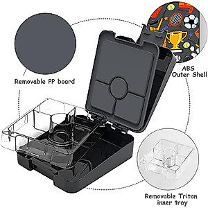 AOHEA Kids Bento Boxes Lunch Box for School, Leak-Proof Small Bento Box 4 Compartment Toddler Lunch Container for Daycare, Ideal Portions Size for Ages 3 to 7, BPA-Free&Dishwasher Safe(Ball)