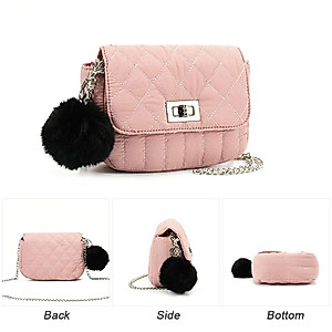 GLITZALL Cute Purses for Teen Girls Small Purse and Quilted Crossbody Bags for Women with Chain Strap, Nylon Lightweight, 8”