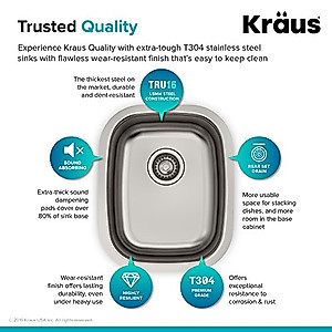 15 inch Undermount Single Bowl 18 gauge Stainless Steel Kitchen Sink