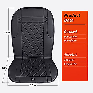 KINGLETING Heated Seat Cushion with Pressure-Sensitive Switch,Heat Seat Cover for Home, Office Chair and More
