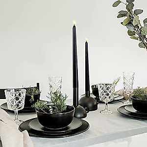Black Taper Candles, 12 Pack 10 Inch Candlesticks for Dinner Wedding Party and Home Decoration
