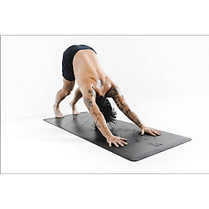 Bluu Yoga Aligner Mat with Bluu Alignment System,Superior Grip,Anti-Slip Yoga Mat,Natural Rubber,6mm Thick Mat for Yoga,Blue, Black, Gray,Bikram Yoga Mat,Pro Yoga Mat with AsanaAlign (Black)