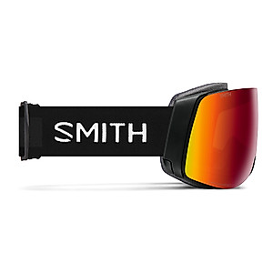 SMITH 4D MAG Goggles with ChromaPop Lens – Performance Snowsports Goggles with Easy Lens Change Technology for Skiing & Snowboarding – for Men & Women – Black + Sun Red Mirror Lens