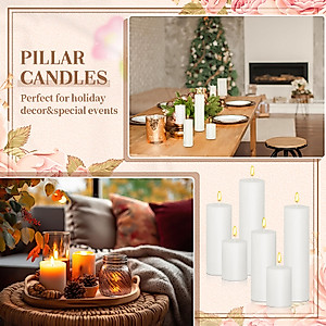 MTLEE 48 Pcs Set of 3 Pillar Candles Pillar Candle Bulk 3 Inch 6 Inch 8 Inch Assorted Candles Dripless Unscented Smokeless Pillar Candles for Wedding Holiday Dinner Restaurants Spa Home Decor