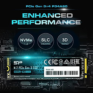 Silicon Power 256GB NVMe M.2 PCIe Gen3x4 2280 SSD (SP256GBP34A60M28)