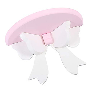 IMIKEYA Wall Mounted Floating Shelves Wooden Room Storage Shelf Bowknot Style Wall Storage Rack Bowknot Wall Decorations for Christmas Home Kitchen Supplies Pink White