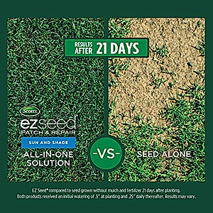 Scotts EZ Seed Patch & Repair Sun and Shade Mulch, Grass Seed, Fertilizer Combination for Bare Spots and Repair, 20 lb