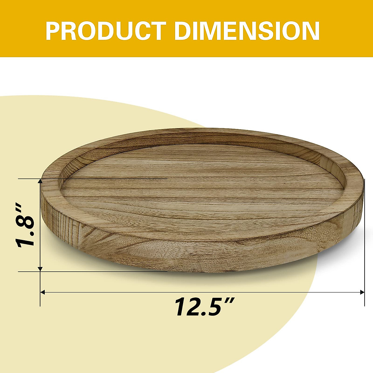 Wood Lazy Susan Turntable Organizer, Table Spinning Spice Rack Organizer for Cabinet, Rustic Wood Rotating Tray, Pantry Cabinet 360 Degree Rotating Storage Tray for Kitchen, Pantry Countertop, Fridge