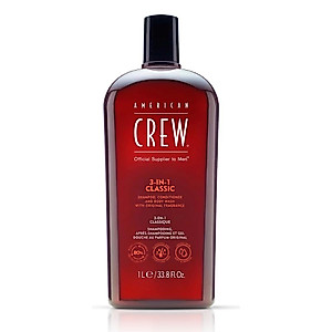 American Crew Shampoo, Conditioner & Body Wash for Men, 3-in-1, 33.8 Fl Oz