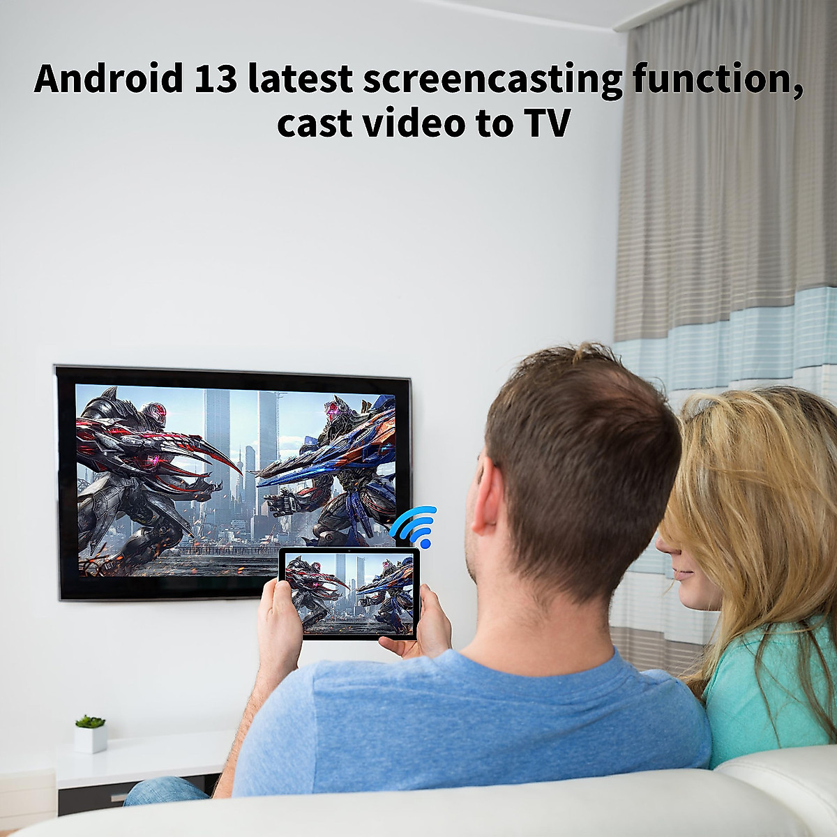 JUNINK 10 inch Tablet Android 13 Tablets, 8GB (4+4) RAM 128GB ROM 1TB Expand, 1280x800 IPS HD Screen, Quad Core Processor, WIFI6, Dual Camera, 6000mAh, BT, Tablet (4)