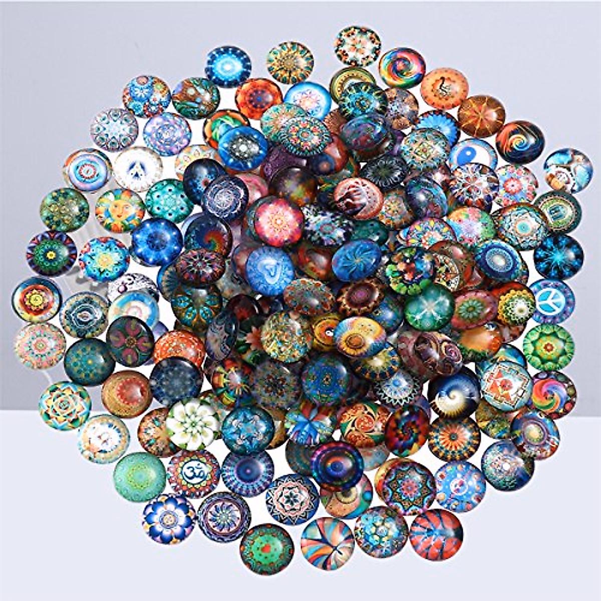 Dangle Earrings 200pcs Round Glass Mosaic Tiles Mixed Mosaic Glass Pieces for DIY Crafts Jewelry Making 10mm Bracelets Beads