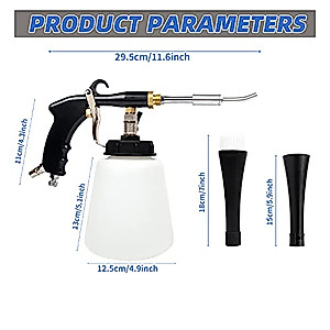 GZ-KJM High Pressure Car Cleaning Gun Jet Cleaner Interior Detailing Tool Kit Adjustable Pressure Cleaner for Car Detailing Supplies, Premium Black