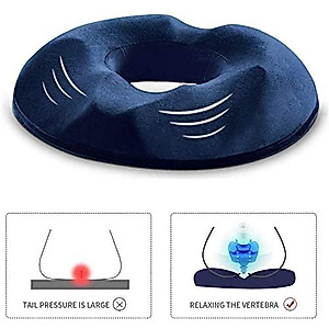 OJOINK Seat Cushion, Office Chair Memory Foam Car Seat Cushion, Ergonomic Desk Chair Cushion for Tailbone, Sciatica Relief (Color : Pink)