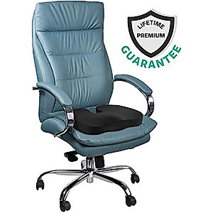 Seat Cushion Office Chair Pillow - Orthopedic | Memory Foam | Relieves Back, Tailbone Pressure, Sciatica Nerve Pain Relief & Support - Ideal Gift for Home Office Chair & Car Driver Seat Pillow
