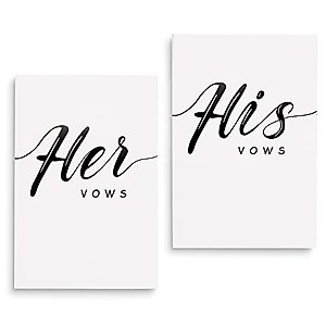 Vow Books for Wedding, Wedding Vow Books His and Hers, Bridal Shower Gifts, Wedding Keepsake Wedding Journal Notebook, 32 Lined Pages,4 x 6 inches (Black)