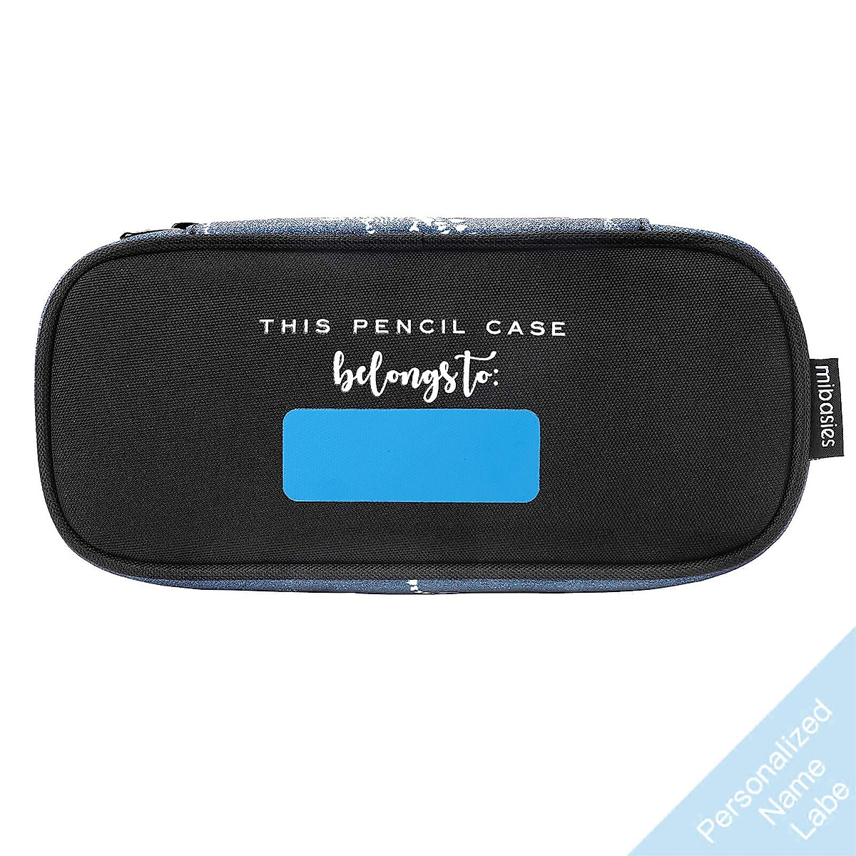 mibasies Glittery Pencil Case for Kids Glitter Little Girls Pen Pouch (Purple Dinosaur)