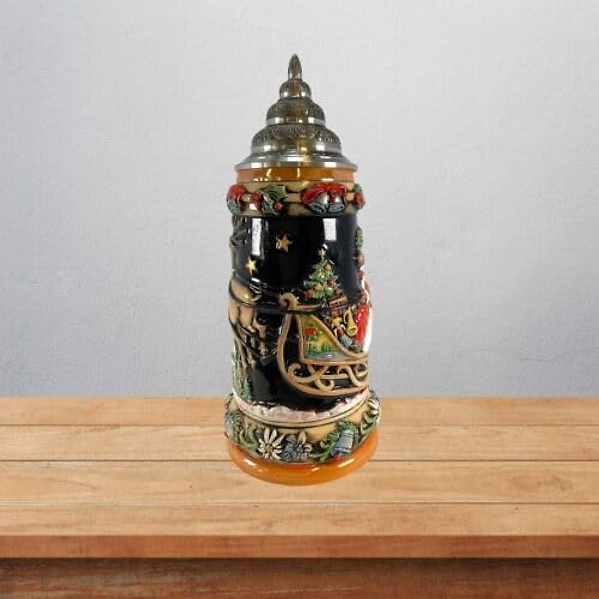 Pinnacle Peak Trading Company LE Santa Sleigh Christmas Reindeer German Beer Stein .75L ONE Mug Made Germany