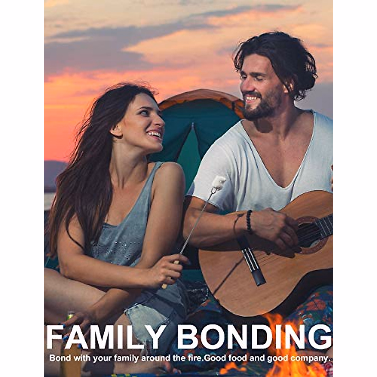 Y-me Marshmallow Roasting Sticks For Campfire, 32Inch Smore Sticks For Fire Pit Kit, Hot Dog Camping Extendable Forks (6Pack)